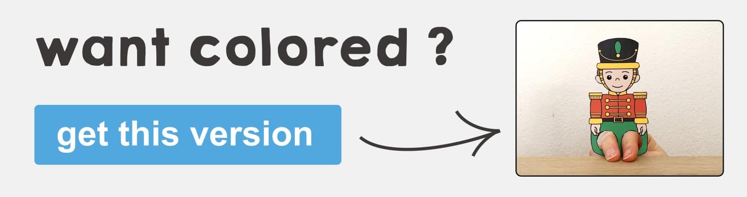 Nutcracker prince finger puppet printable coloring - Kids paper craft