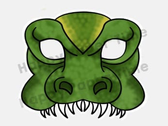 how to draw dinosaur mask