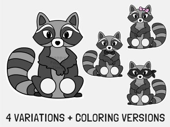 Raccoon Printable Template