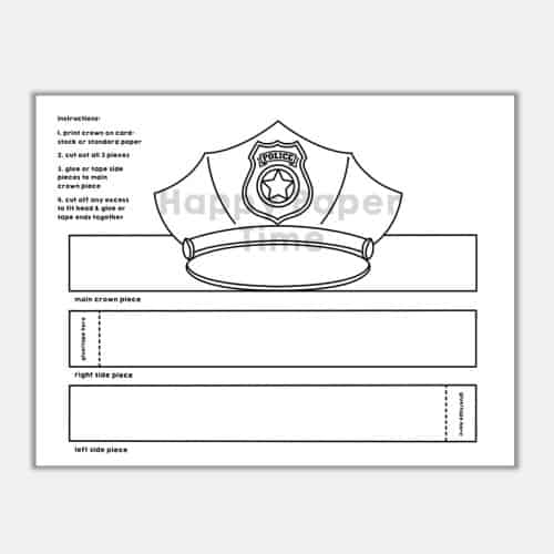 police officer hat coloring page