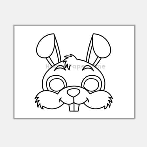 Bunny mask rabbit printable coloring - animal kid craft - Happy Paper Time